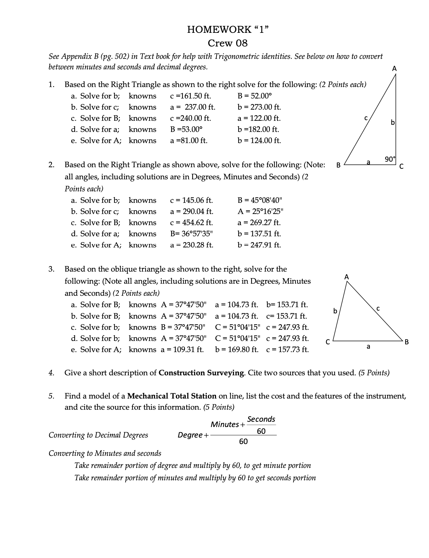 Solved HOMEWORK “1"Crew 08See Appendix B (pg. 502) ﻿in Text | Chegg.com