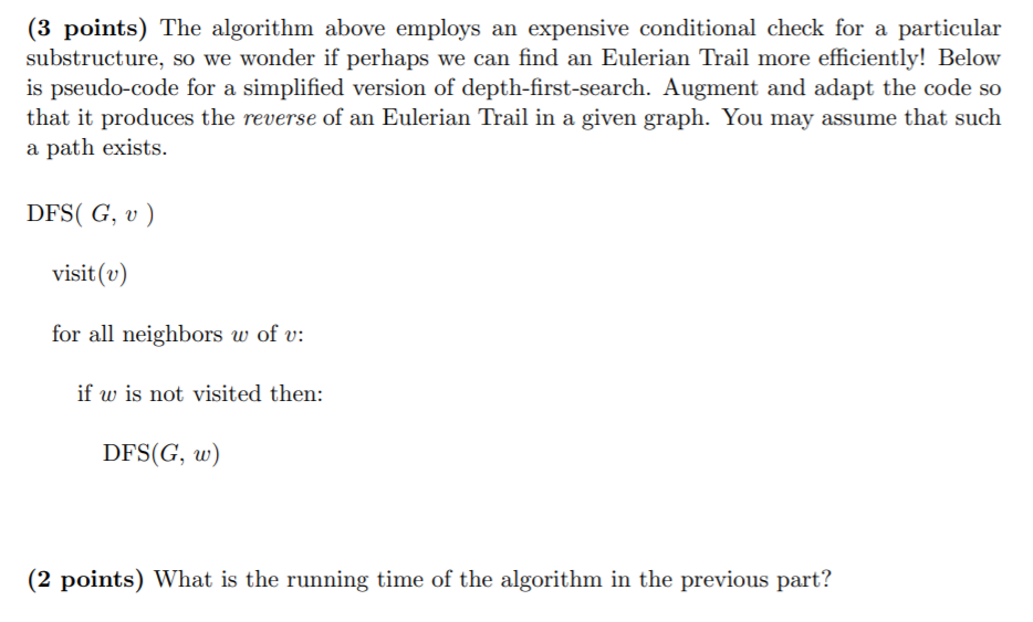 (3 points) The algorithm above employs an expensive | Chegg.com
