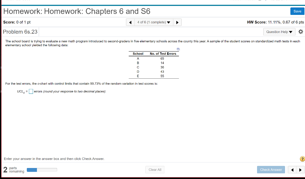 Solved Homework Homework Chapters 6 And S6 Save Score 0