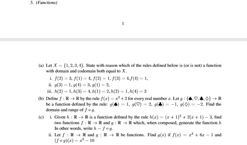 Solved 3. (Functions) (a) Let X = {1,2,3,4). State with | Chegg.com