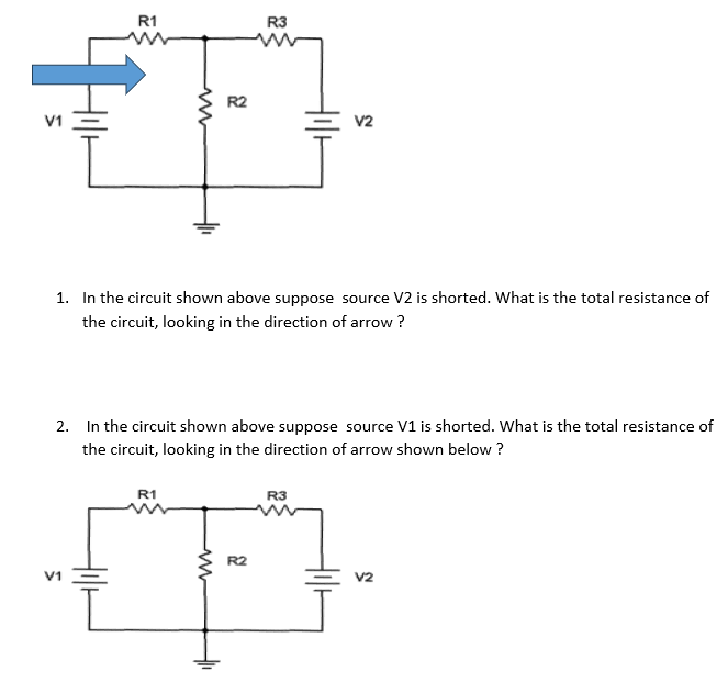 Solved 1. In the circuit shown above suppose source V2 is | Chegg.com