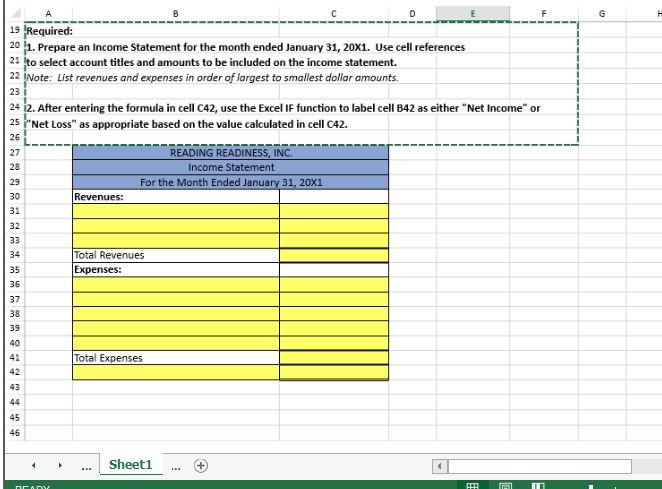 Solved 1. Prepare an income statement from a list of | Chegg.com