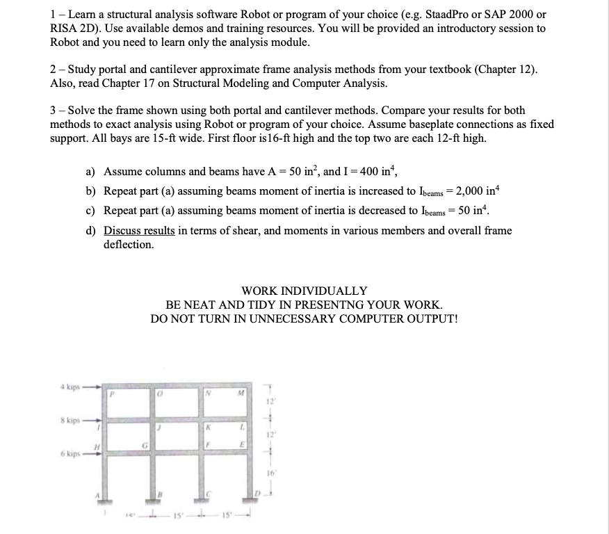 Solve step by step by PORTAL METHOD and CANTILEVER | Chegg.com