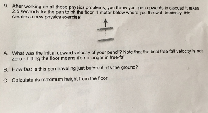 Solved 9. After working on all these physics problems, you | Chegg.com