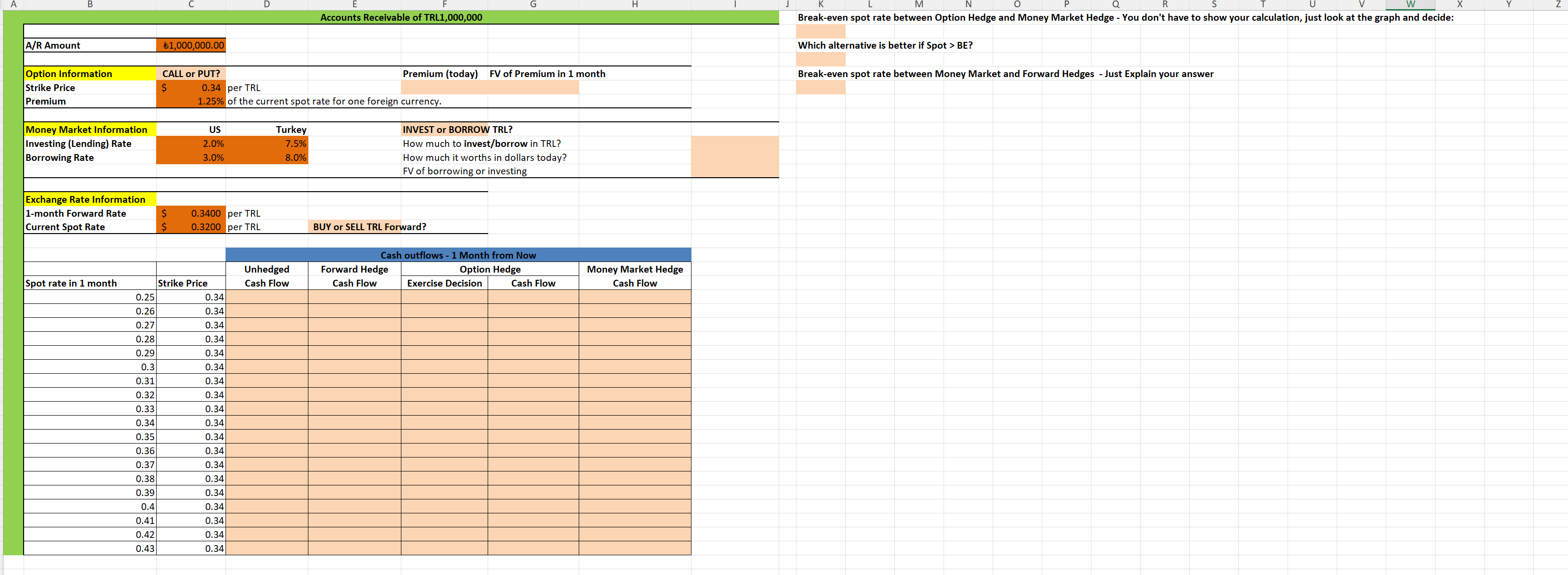 Solved Please show me which formulas to use and fill out the | Chegg.com