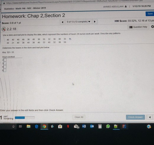 Solved laselcld-531609 mathel com Student/PlayerHomework.asp | Chegg.com