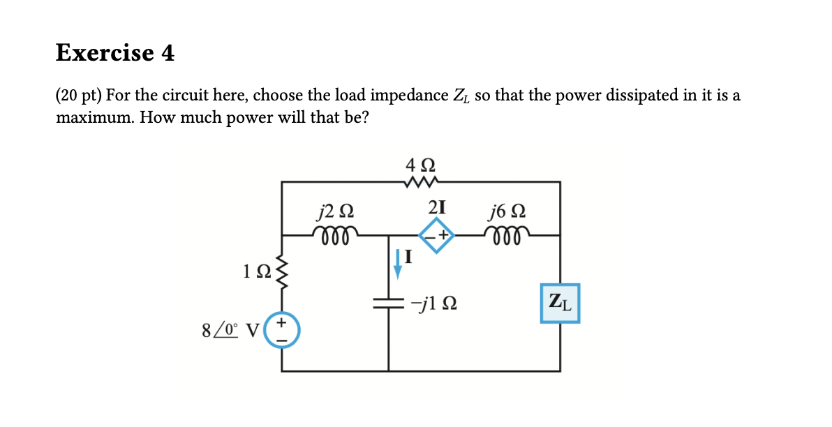 Solved Exercise 4(20 ﻿pt) ﻿For the circuit here, choose the | Chegg.com