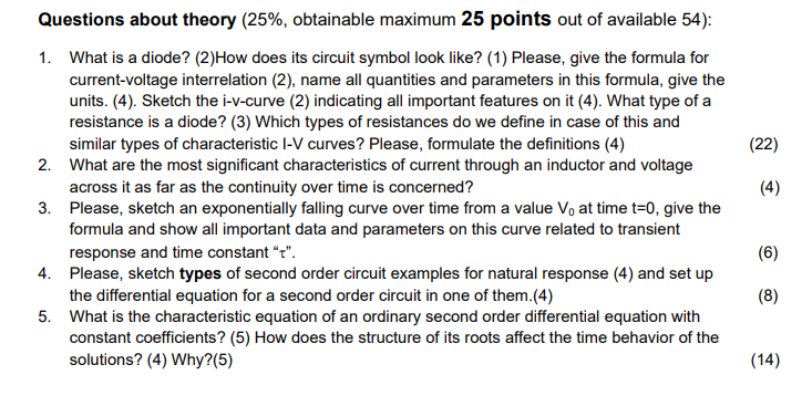 Solved (22) Questions about theory (25%, obtainable maximum | Chegg.com