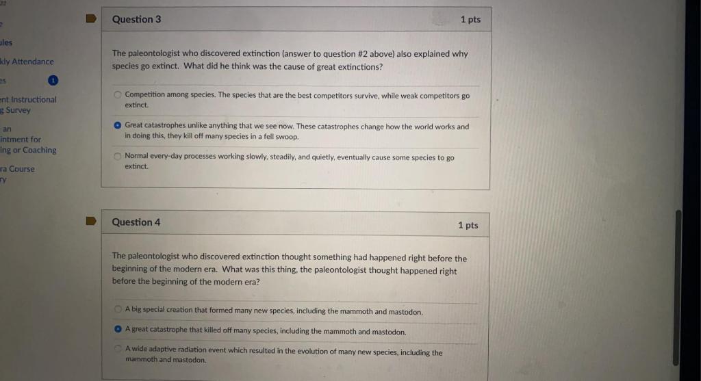 Solved The paleontologist who discovered extinction (answer | Chegg.com