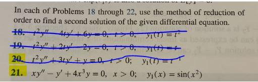 Solved In each of Problems 18 through 22, use the method of | Chegg.com