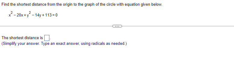 Solved Find the shortest distance from the origin to the | Chegg.com