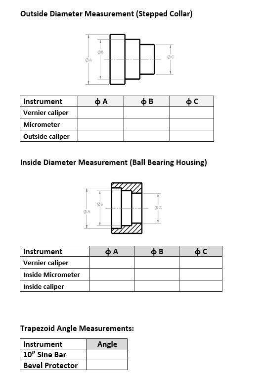 Outside Diameter Measurement (Stepped Collar) Фе ΦΑ | Chegg.com