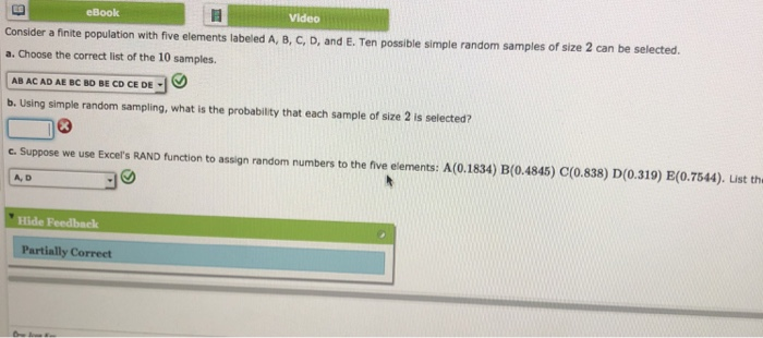 Solved eBook Video Consider a finite population with five | Chegg.com