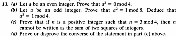 Solved 13. (a) Let a be an even integer. Prove that | Chegg.com