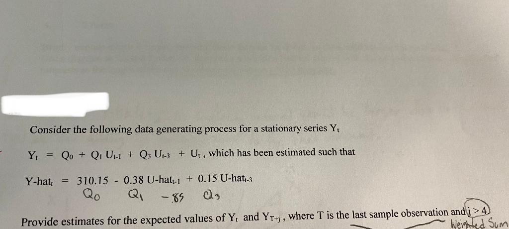 Consider the following data generating process for a | Chegg.com