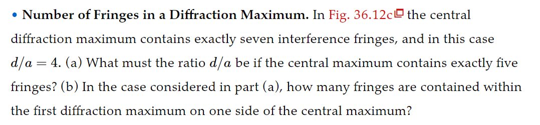 Solved (c) Calculated intensity pattern for two slits of | Chegg.com