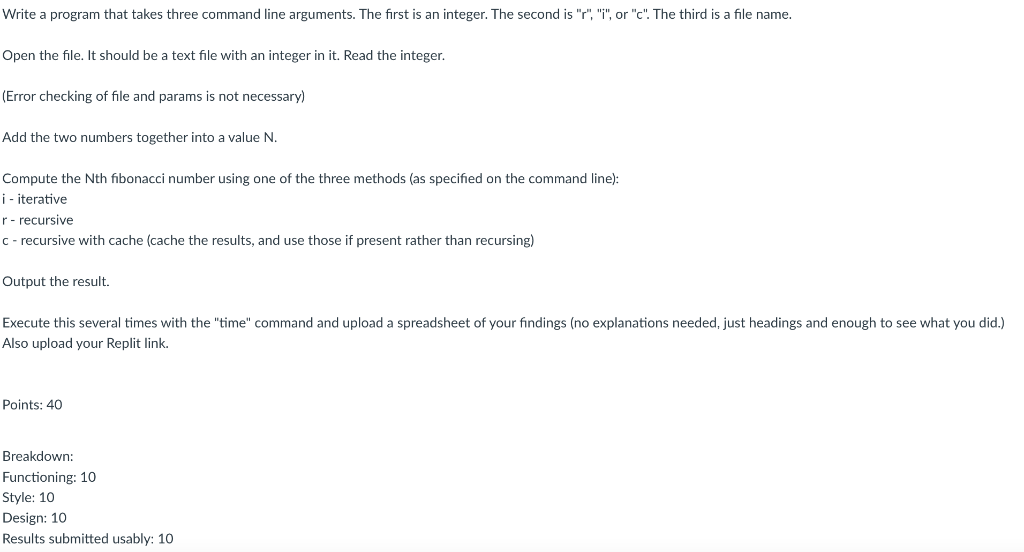 Solved Write a program in C that takes three command line | Chegg.com