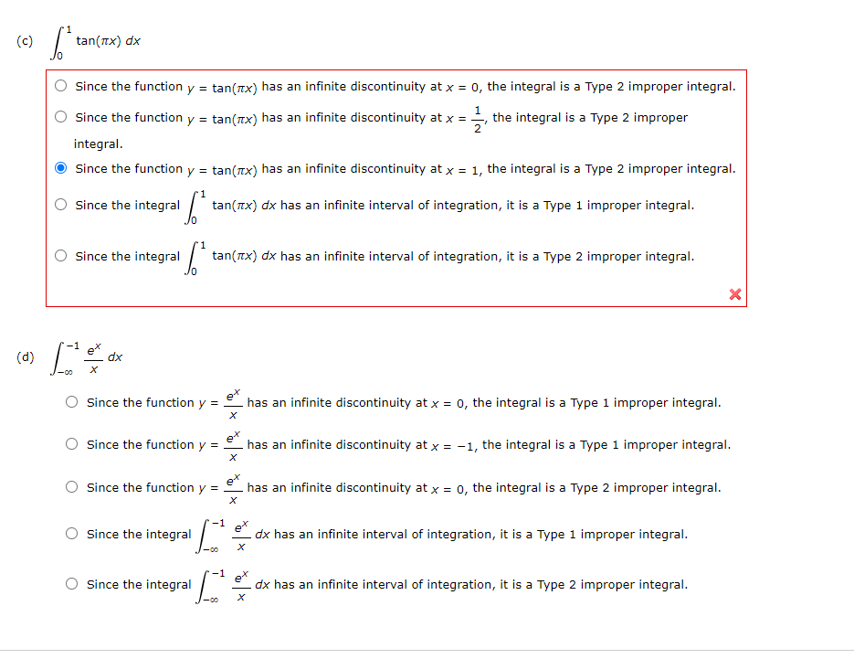 Solved 1 (c) bo tan(ix) dx Since the function y = tan(ix) | Chegg.com