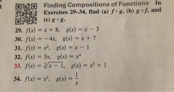 Solved Finding Compositions of Functions Exercises 29-34, | Chegg.com