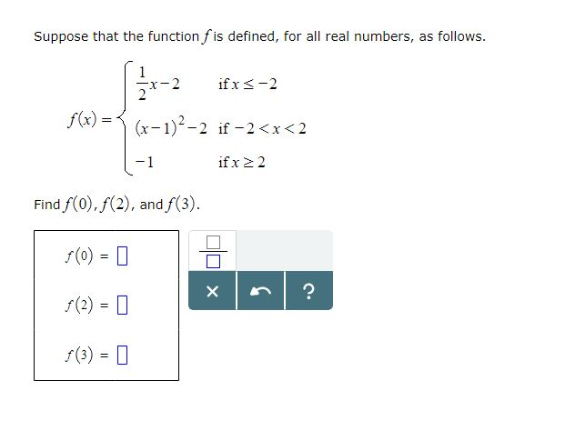 Solved Suppose that the function fis defined, for all real | Chegg.com