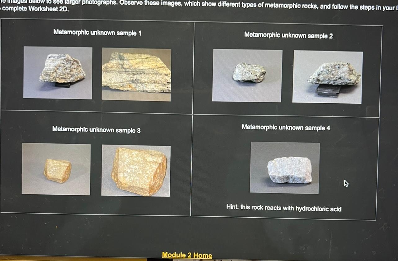 Solved Tools Help complete Worksheet 2D. Metamorphic | Chegg.com