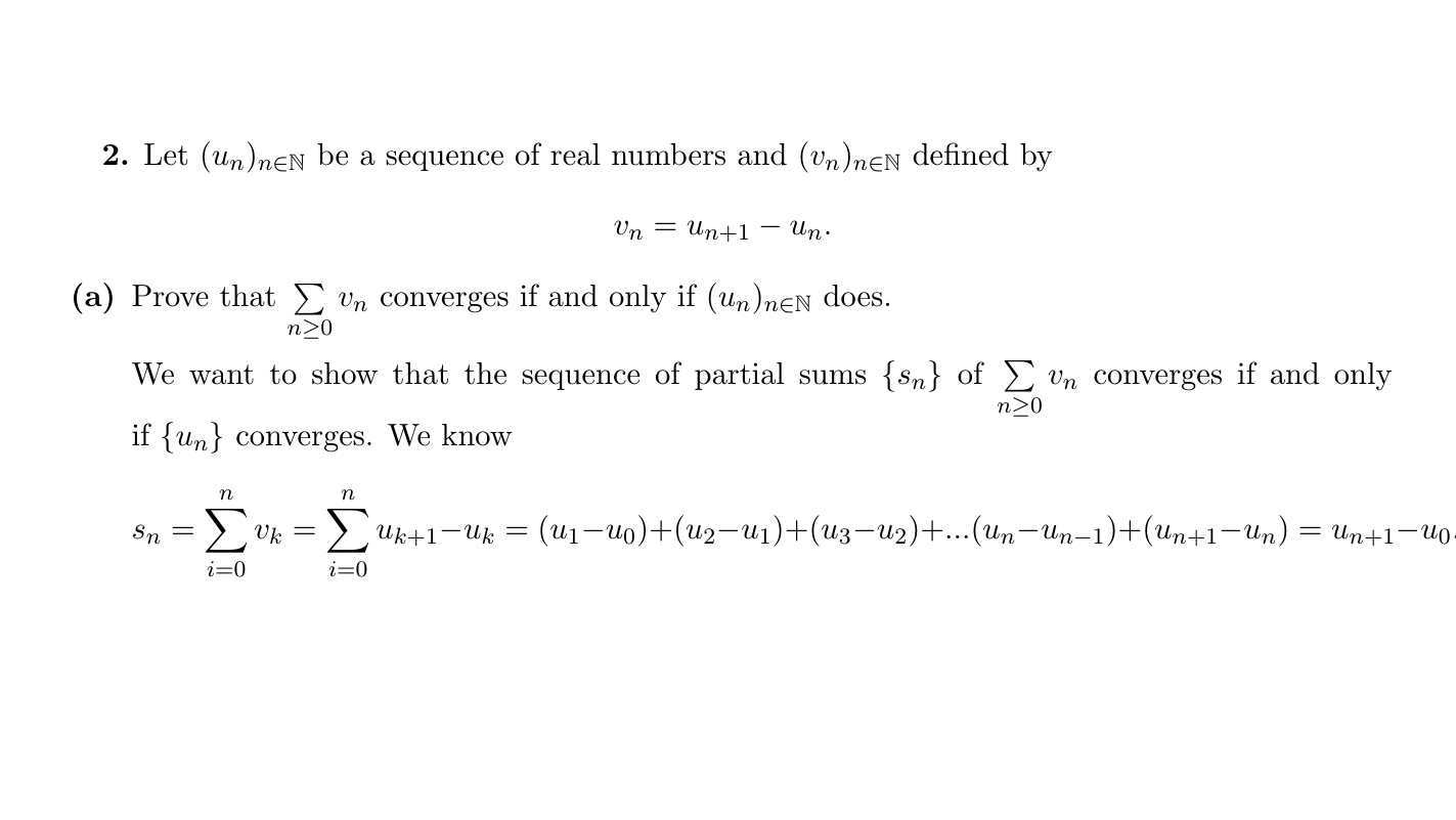 Solved Please help me finish this proof! The series is | Chegg.com
