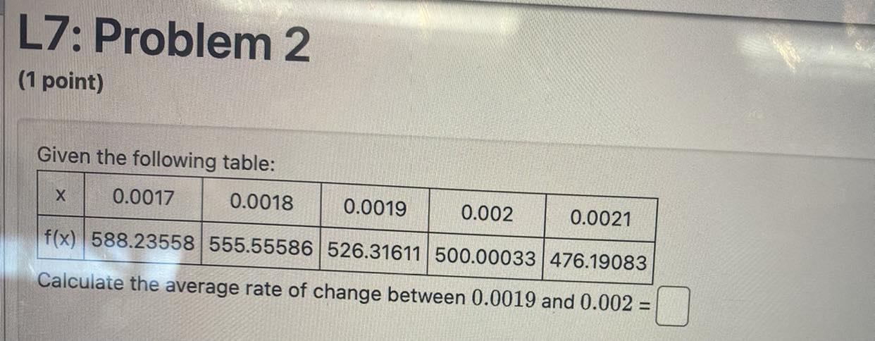 Solved 7: Problem 2(1 ﻿point)Given the following | Chegg.com