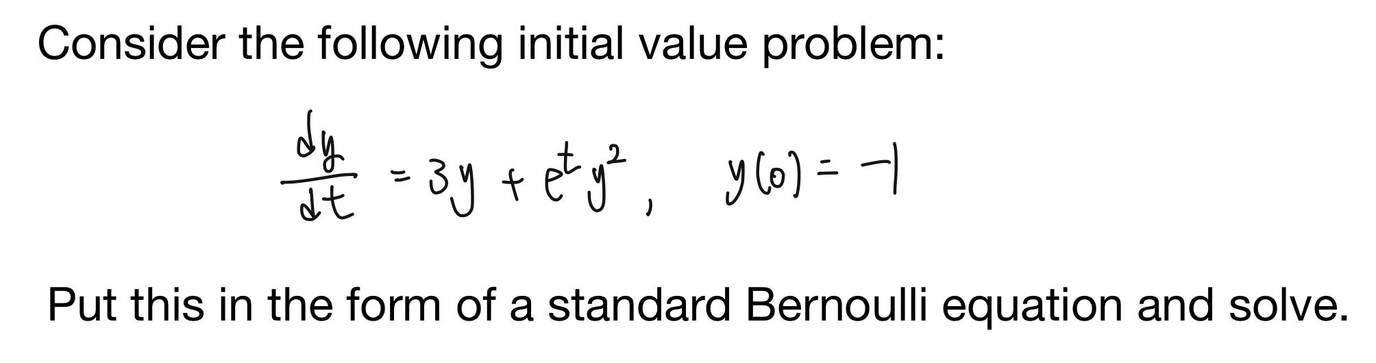 Solved Consider the following initial value problem: | Chegg.com