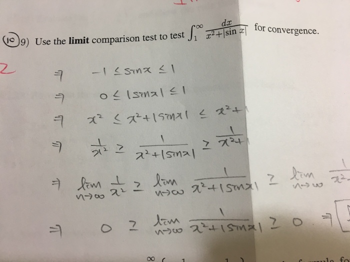 Solved the limit comp test) to test 8) Use the direct | Chegg.com