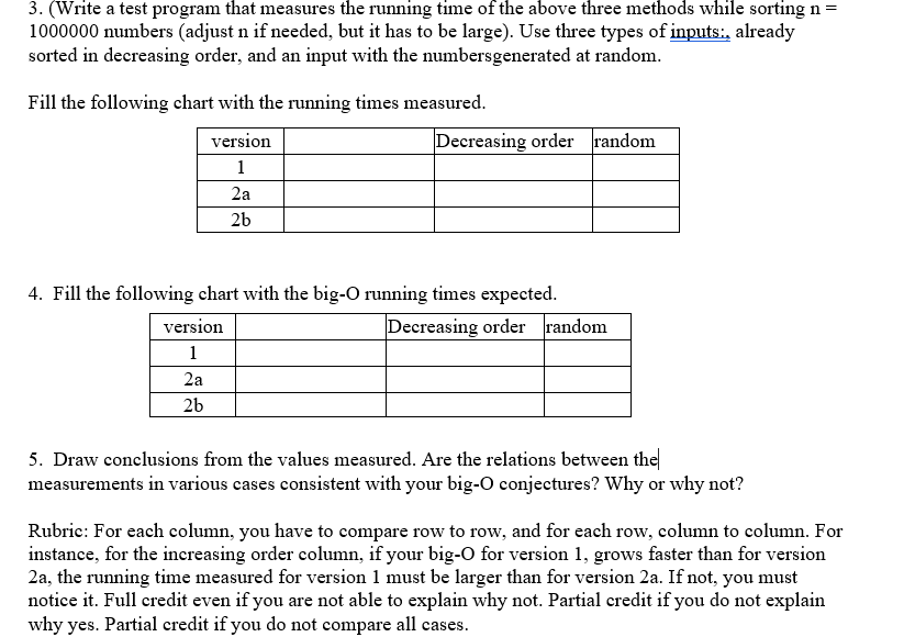 3. (Write a test program that measures the running | Chegg.com