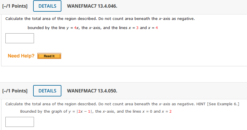 Solved [-/1 Points] DETAILS WANEFMAC7 13.4.046. Calculate | Chegg.com