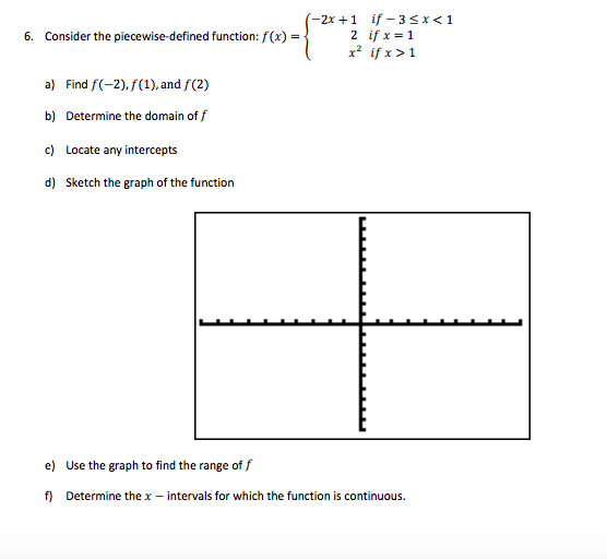 Solved 6. Consider the piecewise-defined function: | Chegg.com