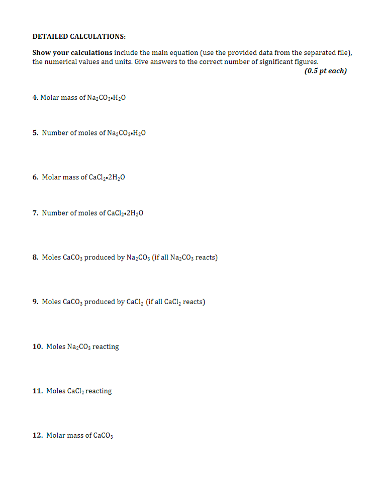 Solved Data for Experiment 11: Introduction to Precipitation | Chegg.com