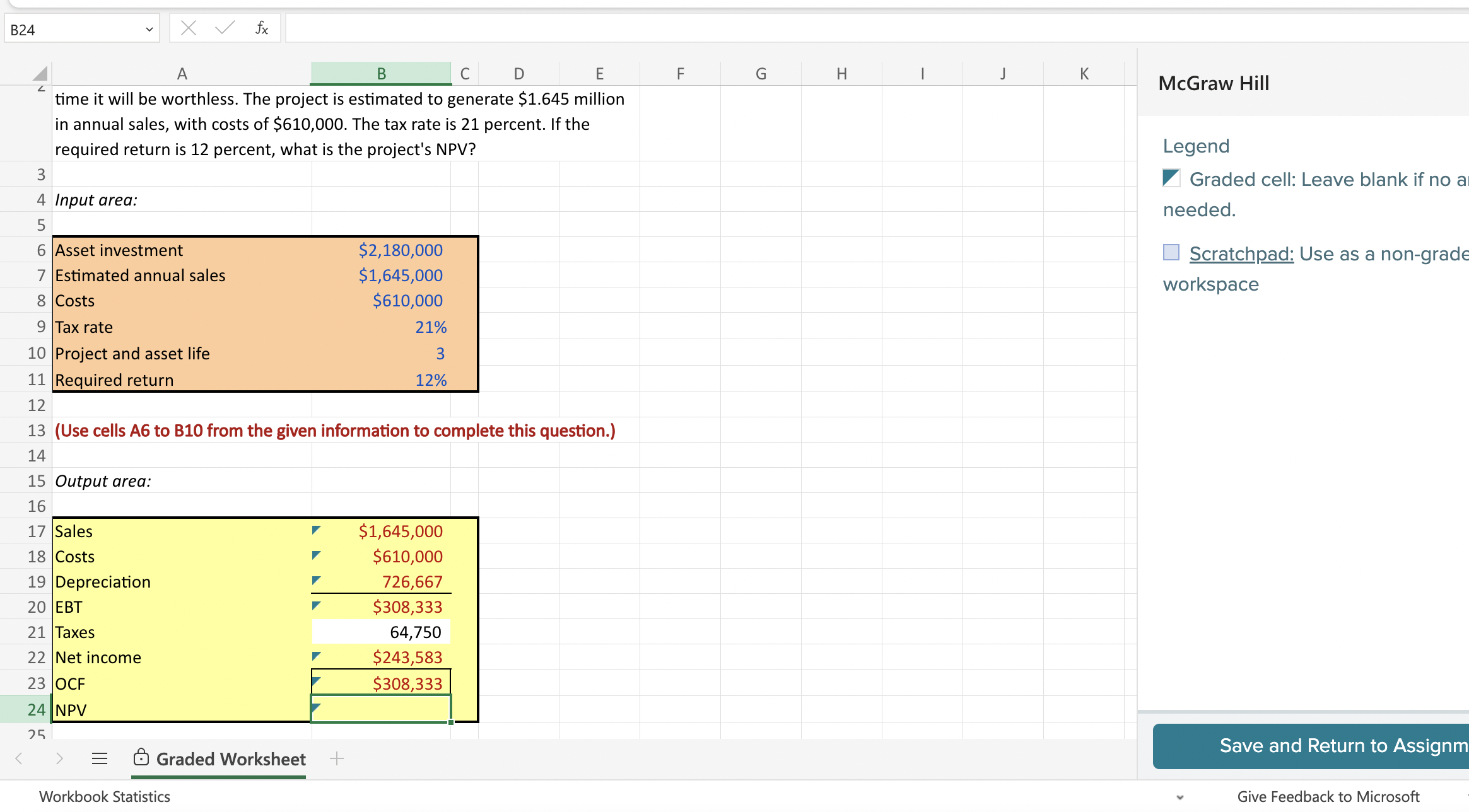 Solved show how to solve all parts in excel | Chegg.com