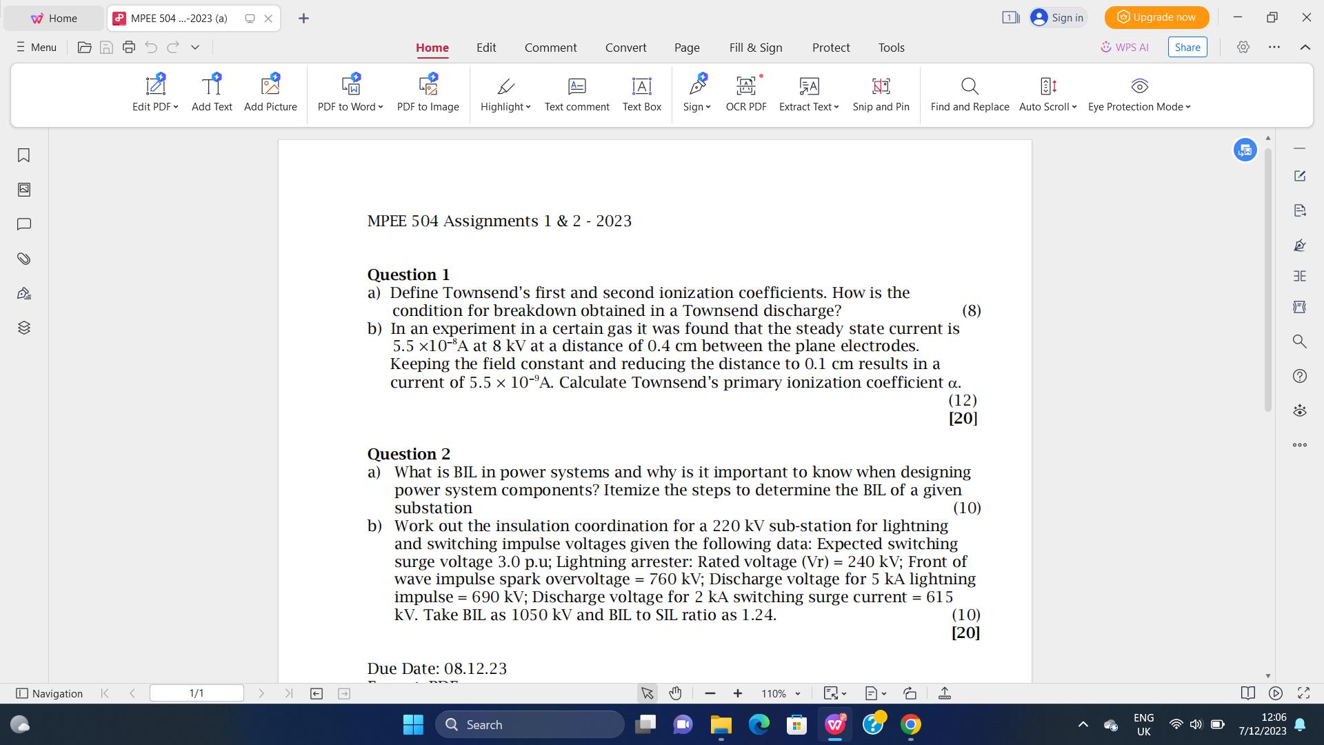 Solved MPEE 504 ﻿Assignments 1 ﻿& 2 - 2023Question 1a) | Chegg.com