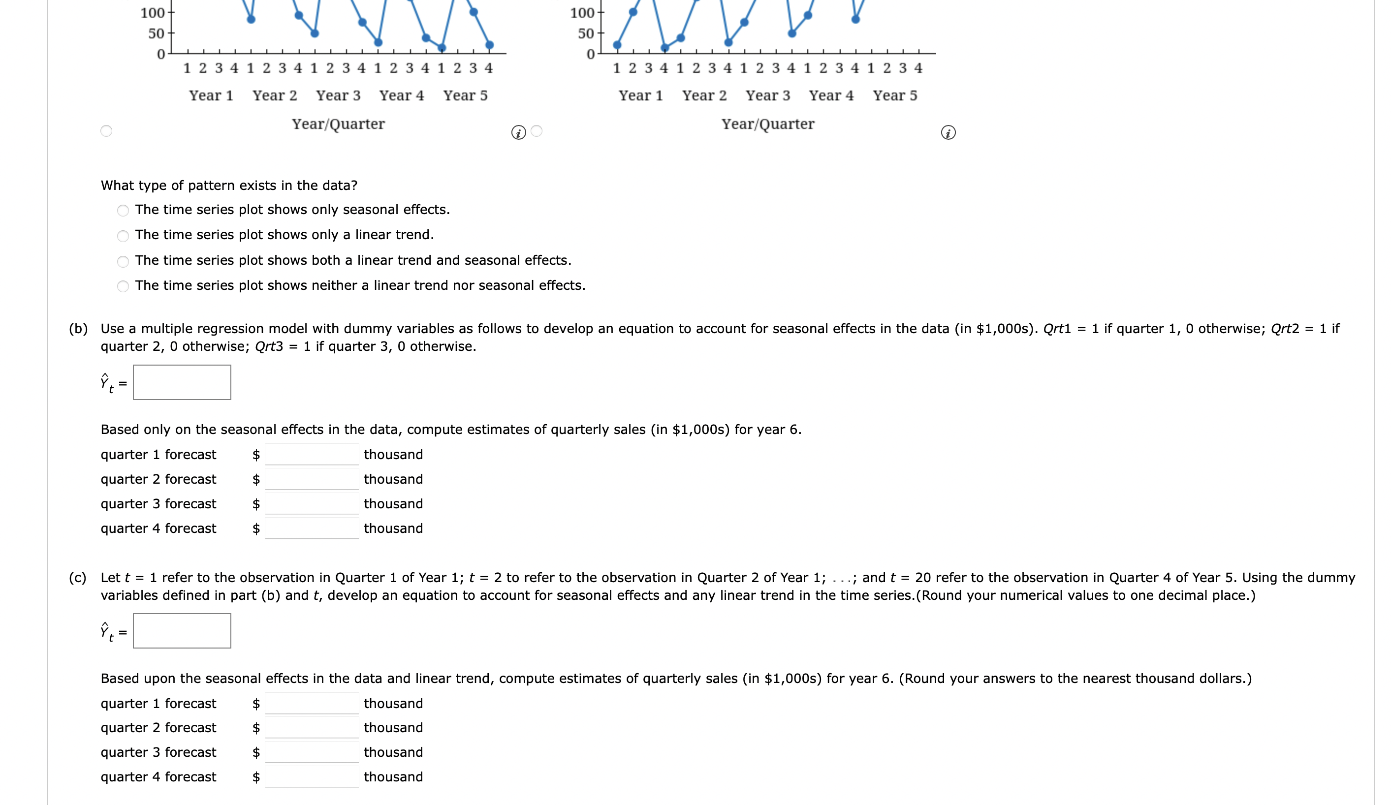 (a) Construct a time series plot.(a) Construct a time | Chegg.com