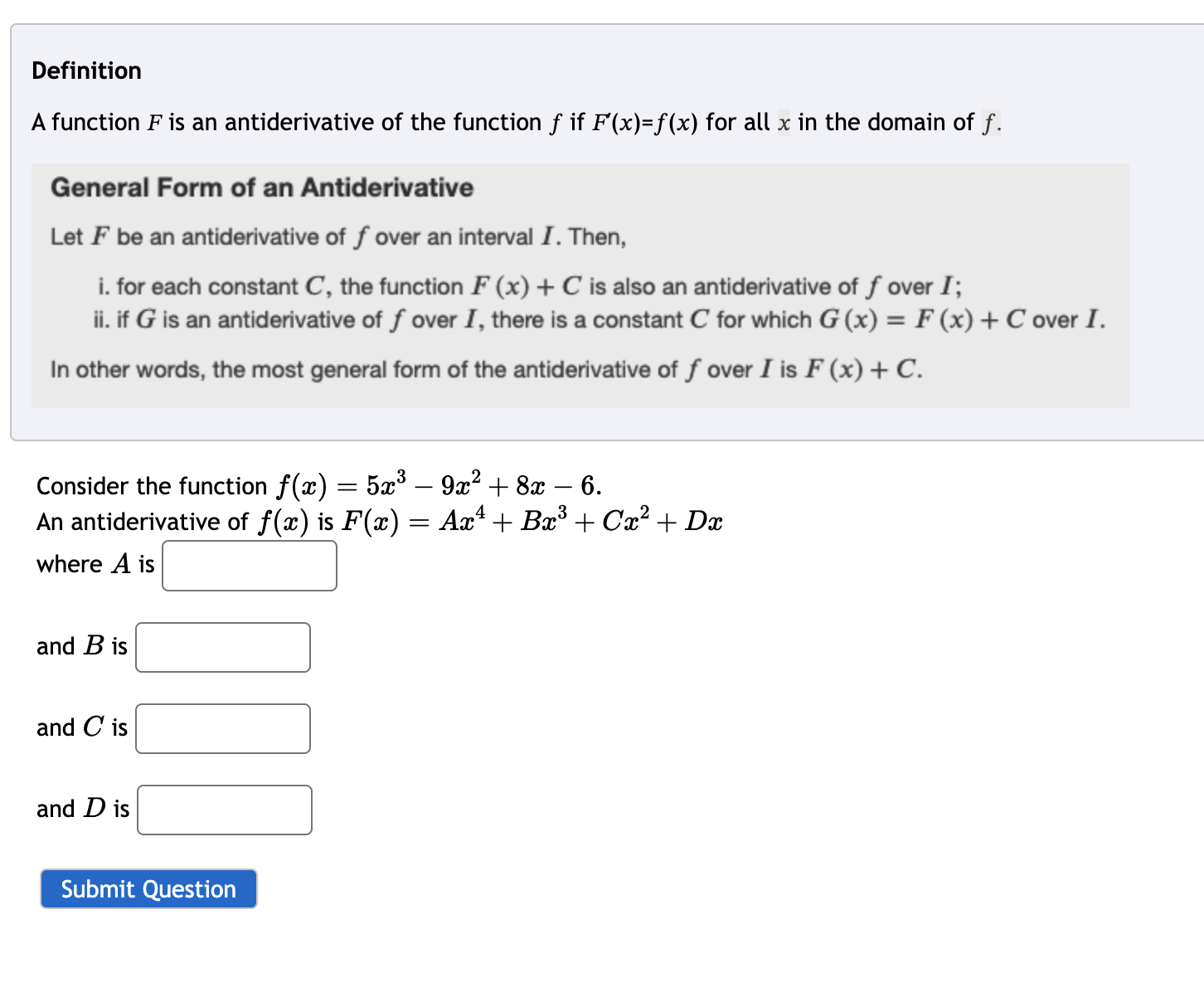 Solved A function F is an antiderivative of the function f | Chegg.com
