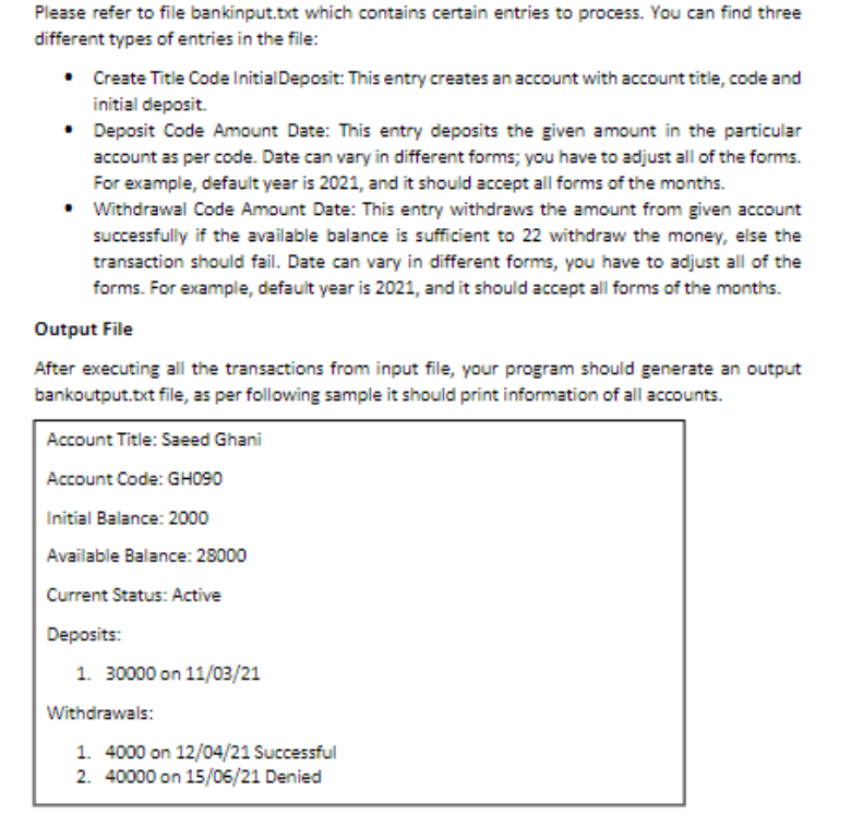 Solved Exercise \# 1: Bank Accounts Management System Create | Chegg.com