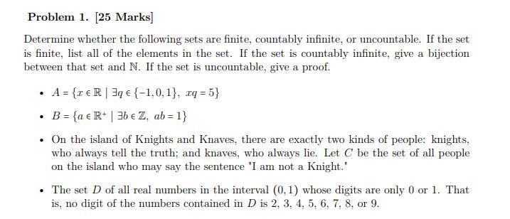 Solved Determine whether the following sets are finite, | Chegg.com