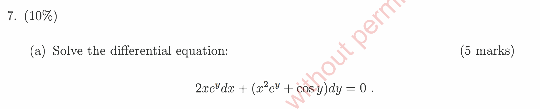 Solved 7. (10%) (5 marks) (a) Solve the differential | Chegg.com