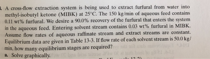 . A cross-flow extraction system is being used to | Chegg.com