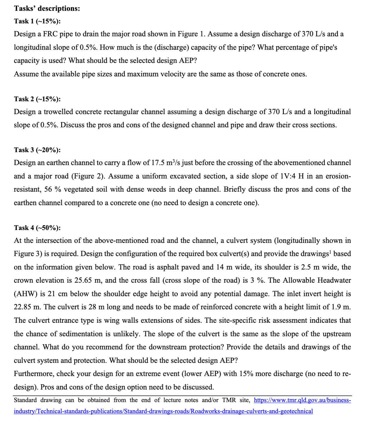 Tasks' descriptions:Task 1 (~15\%):Design a FRC pipe | Chegg.com
