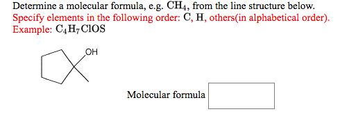 Solved Determine a molecular formula, e.g. CH4, from the | Chegg.com