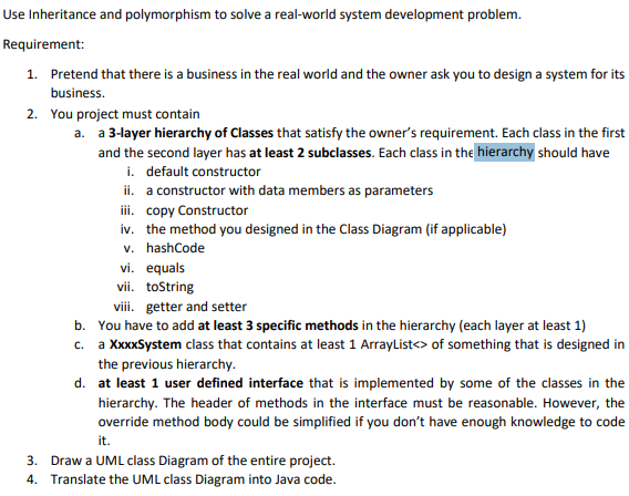 Use Inheritance and polymorphism to solve a | Chegg.com