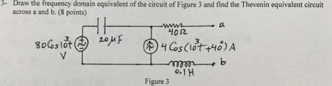 Solved Draw the frequency domain equivalent of the circuit | Chegg.com