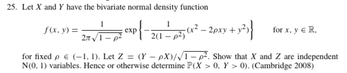 Solved 25. Let X and Y have the bivariate normal density | Chegg.com