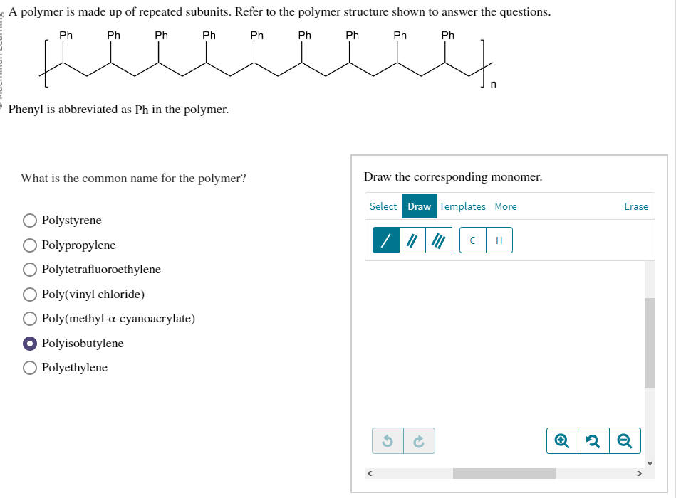 Phenyl is abbreviated as Ph in the polymer. What is | Chegg.com