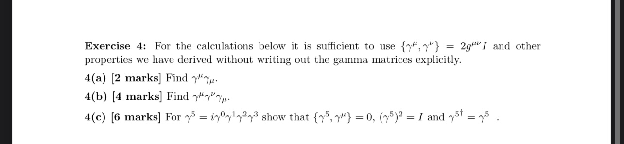 Solved Exercise 4: For the calculations below it is | Chegg.com