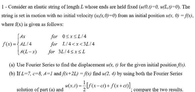 Solved Consider an ela1 - ﻿Consider an elastic string of | Chegg.com