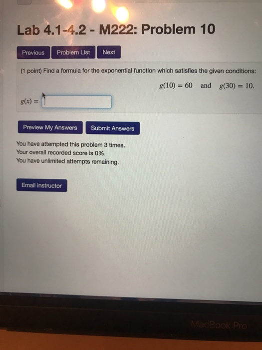Solved Lab 4.1-4.2 - M222: Problem 10 Previous Problem List | Chegg.com